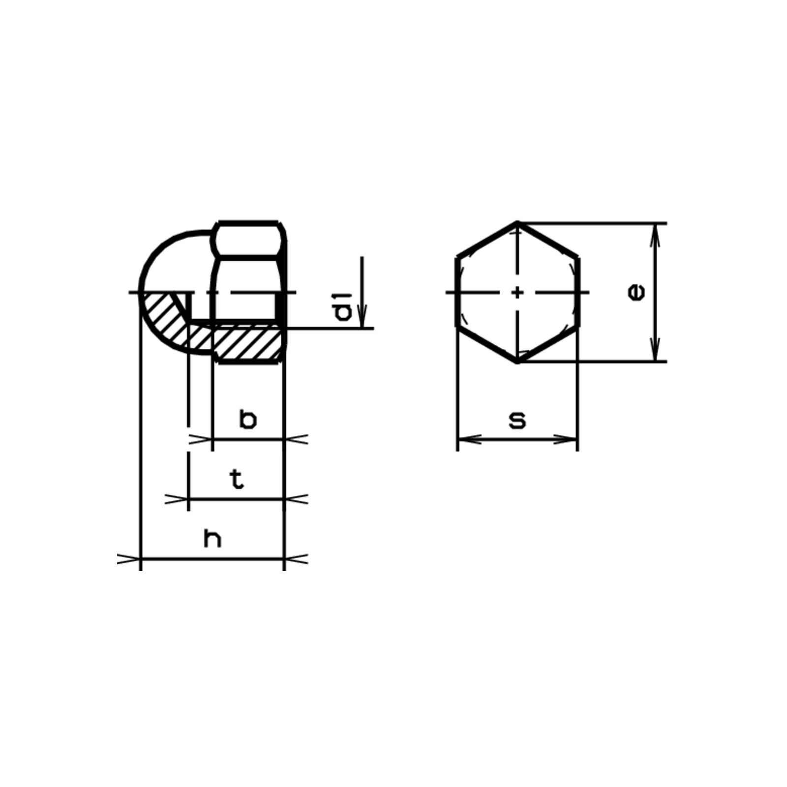 FERRONORM Sechskant-Hutmuttern hohe Form DIN 1587-rostfrei A4 | SFS