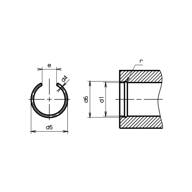 SEEGER Runddraht-Sprengringe für Bohrungen DIN 7993B-Federstahl schwarz | SFS